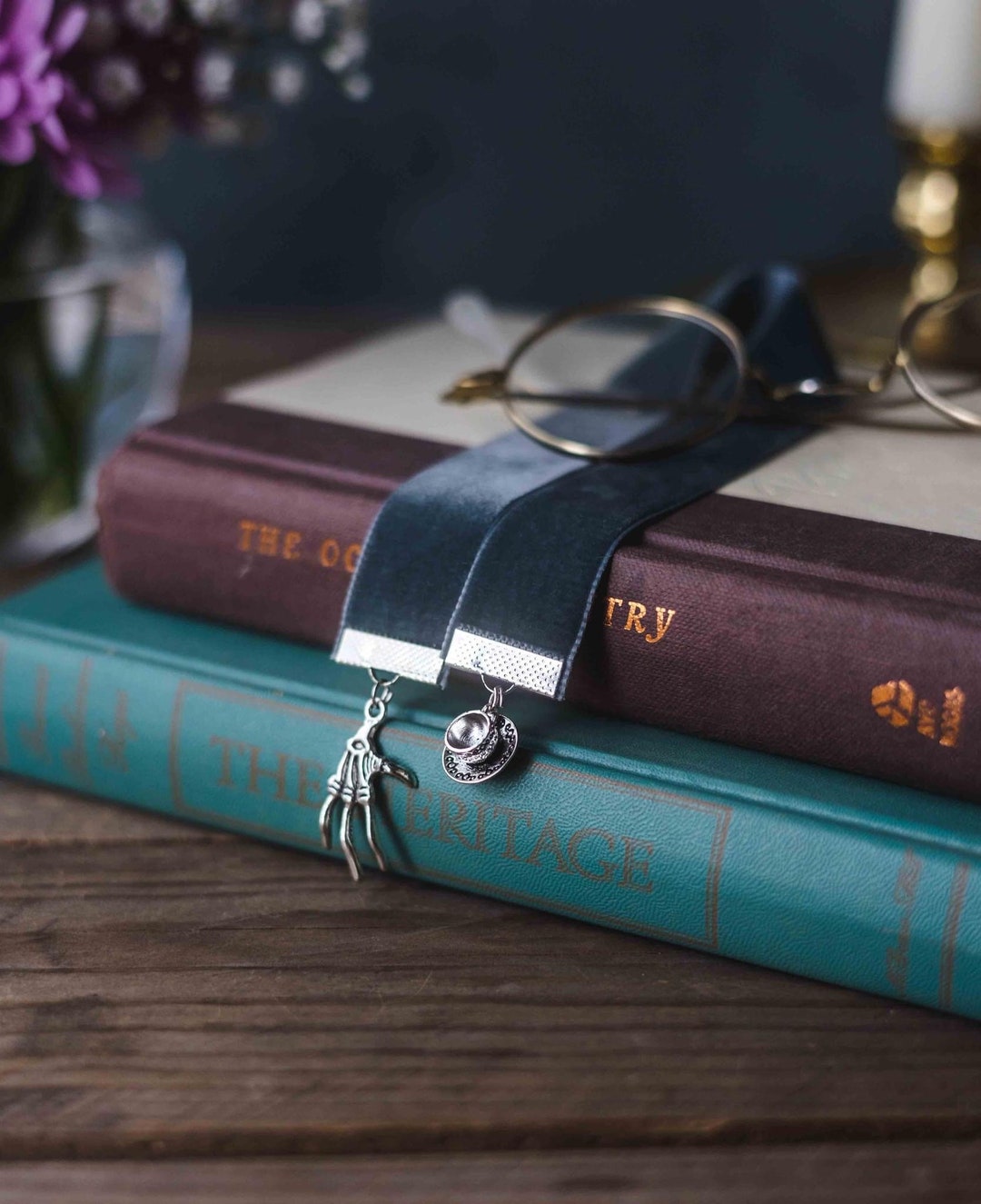 The Suriel, Grey Velvet Ribbon Bookmark, Bookish Gift,booklover Gift ...