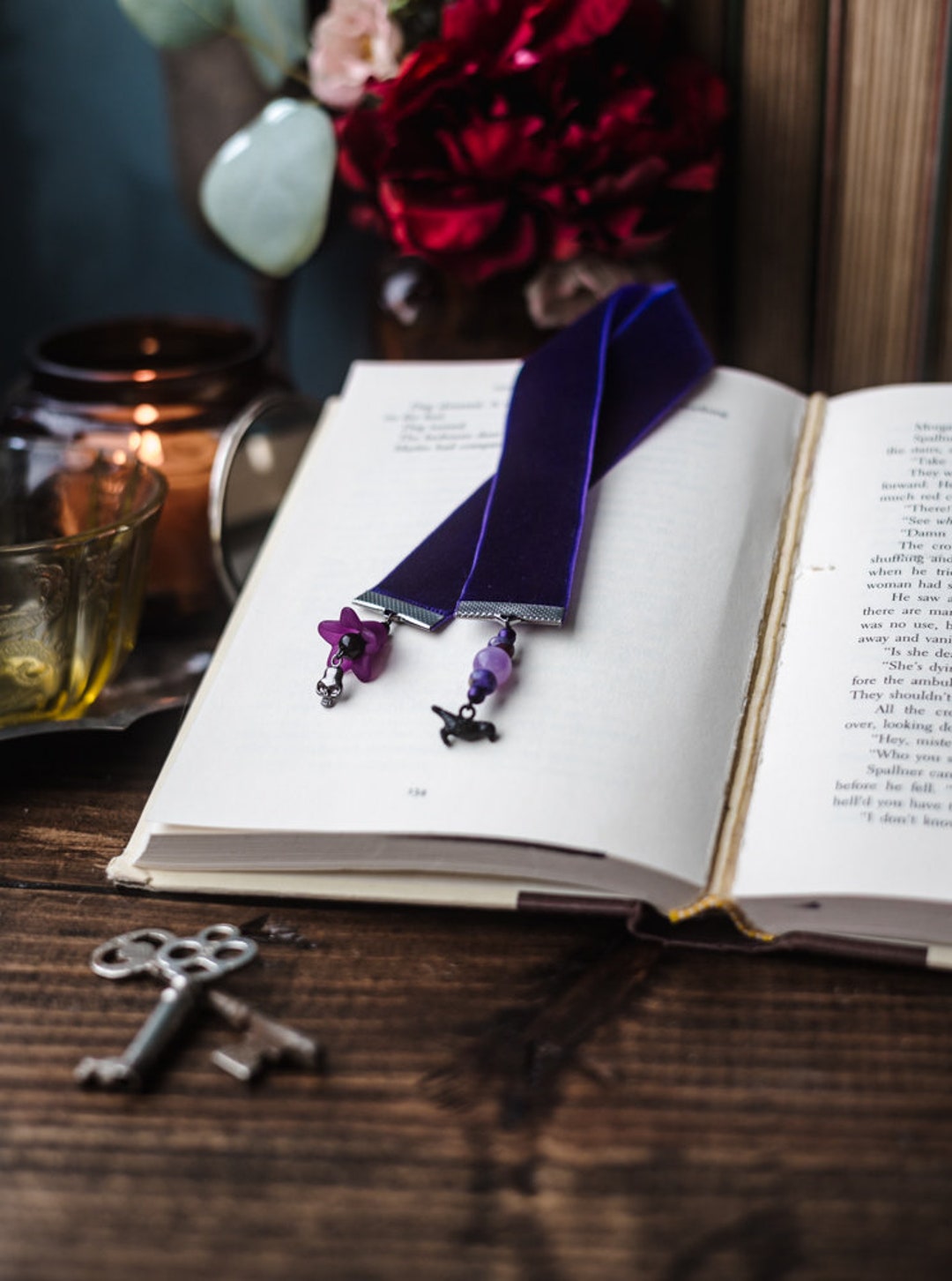 Belladonna, Dark Purple Velvet Ribbon Bookmark, Signa Farrow, Death ...