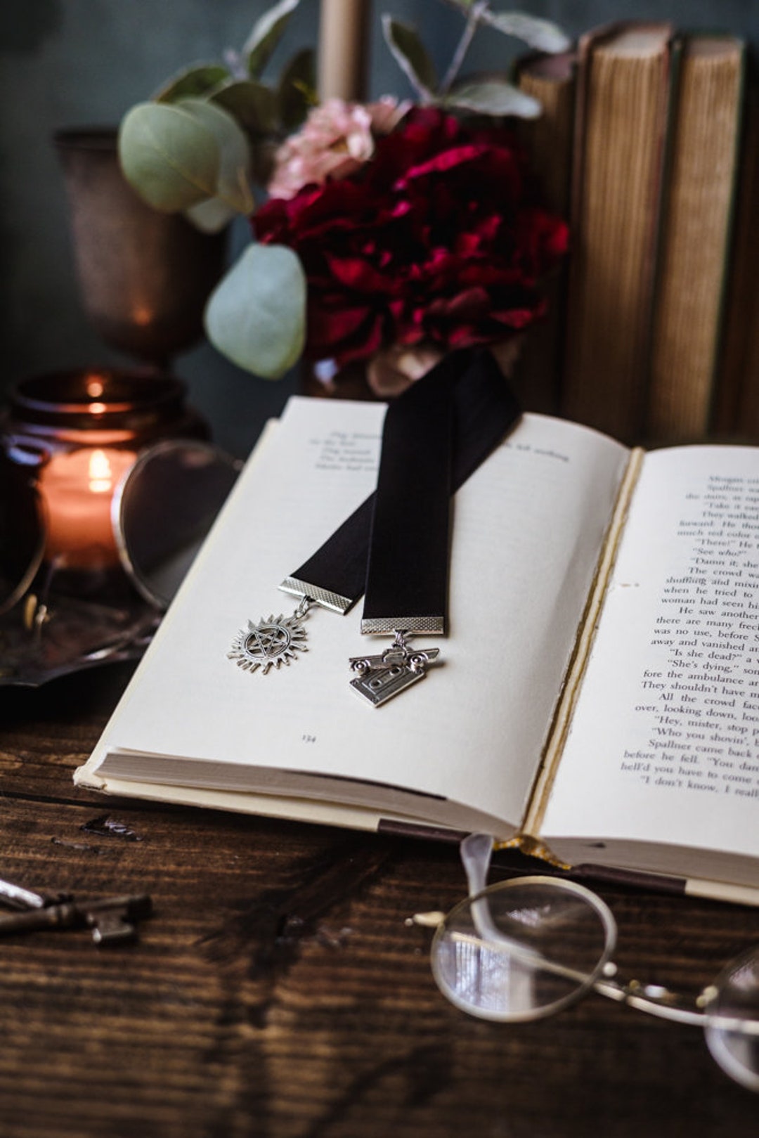 Dean Winchester, Supernatural Bookmark, Black Velvet Ribbon Bookmark ...