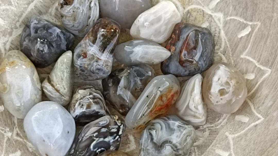 Brazil Feather Agate Tumbled Stone AB 20 30mm - Etsy