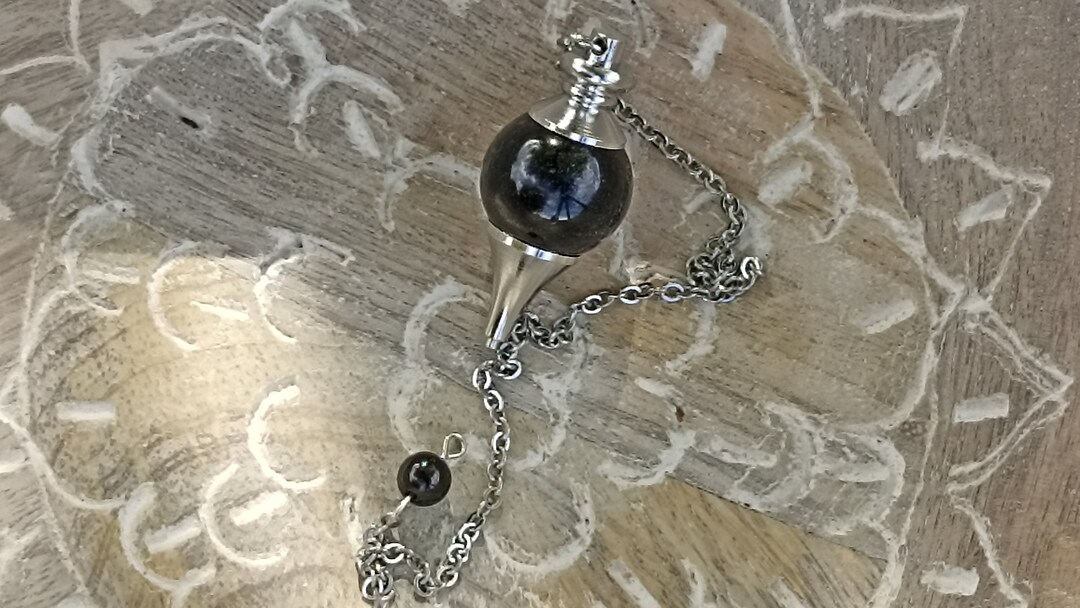 Black Obsidian Spherical Pendulum, Natural Stone Dowsing - Etsy