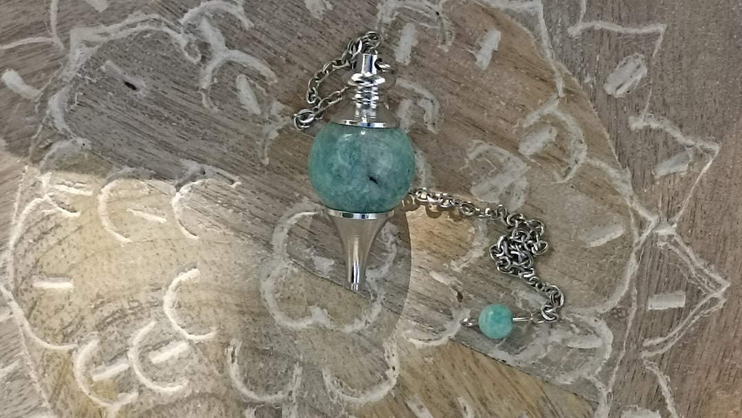 Spherical Pendulum Amazonite Extra, Radisthésie Natural Stone - Etsy