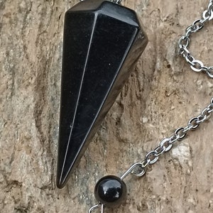 Black Obsidian Conical Pendulum, Natural Stone Dowsing - Etsy