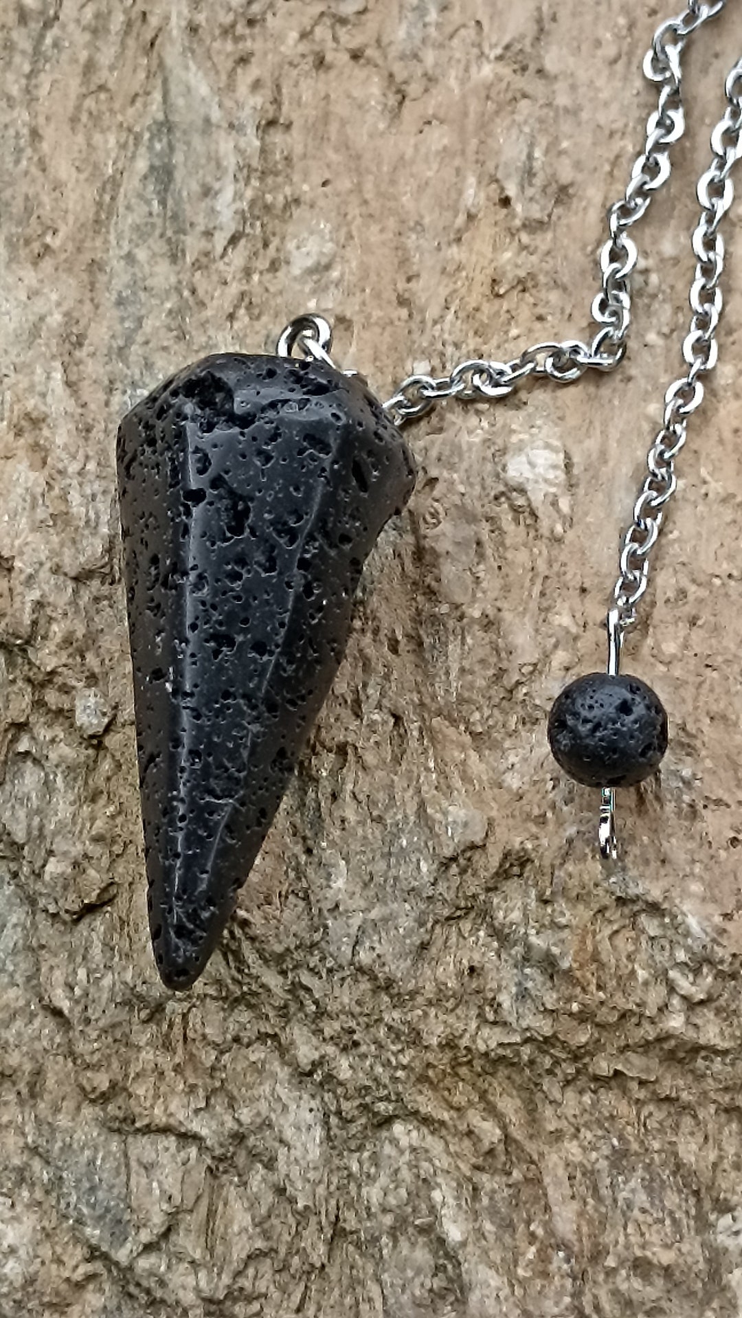 Lava Stone Conical Pendulum, Natural Stone Dowsing - Etsy