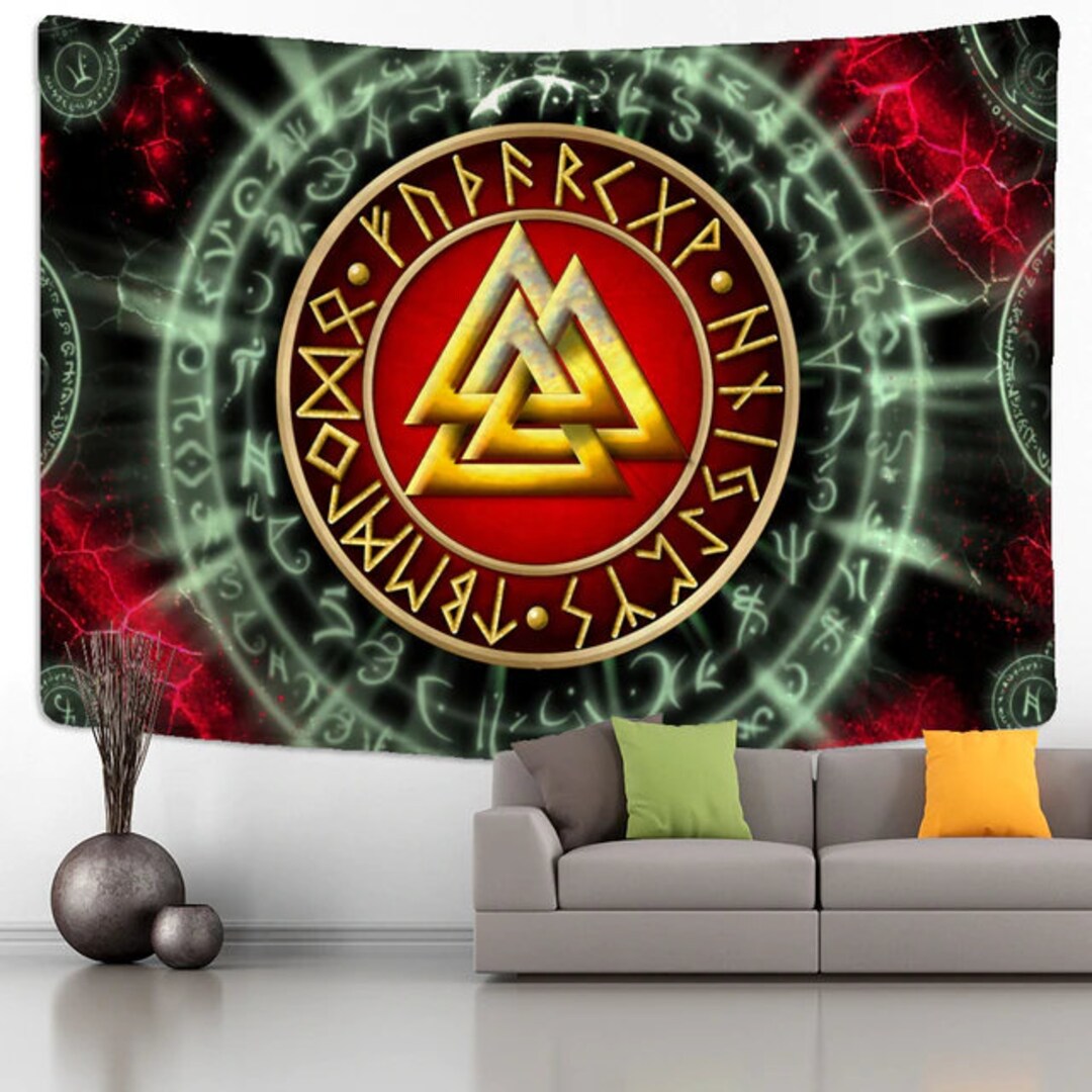 Vikings Triquetra Runes Wall Hanging | Decoration | Celtic Tapestry ...