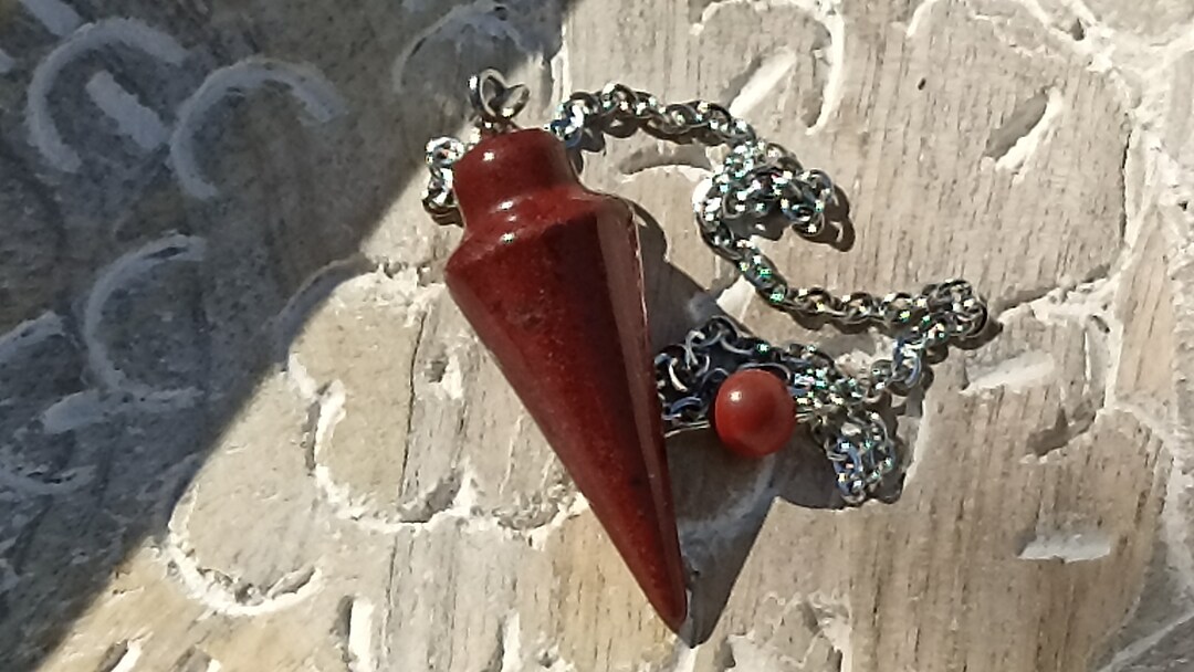 Red Jasper Conical Pendulum, Natural Stone Dowsing - Etsy