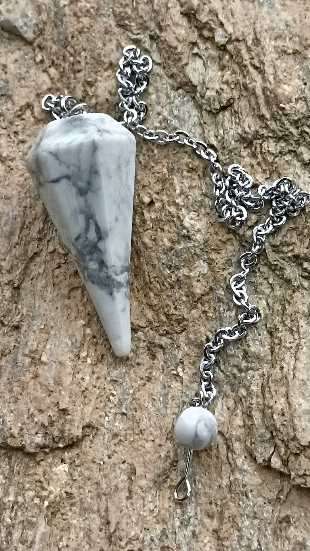 Howlite Conical Pendulum, Natural Stone Dowsing - Etsy