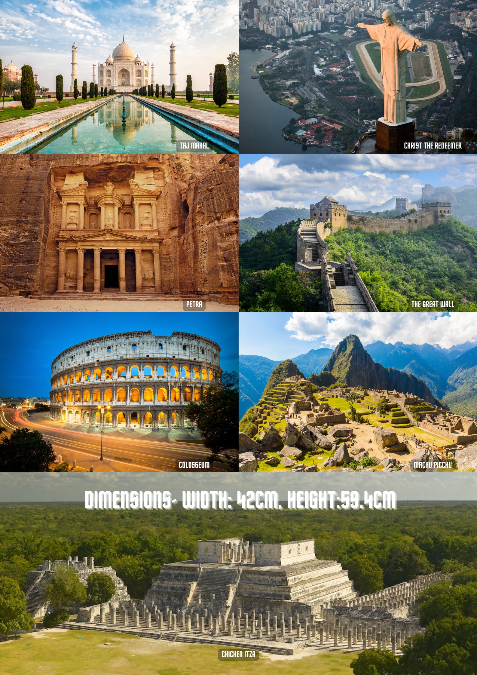 7 Wonders of the World 8 Digital Posters DIY Art Great - Etsy UK