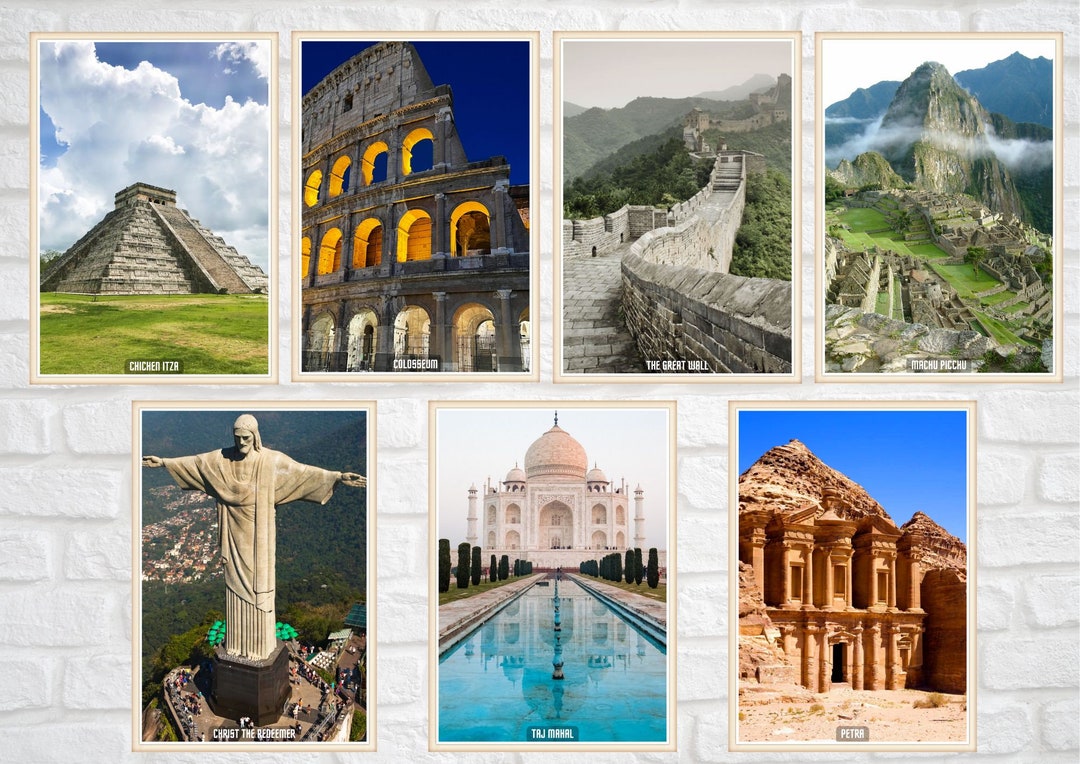 7 Wonders of the World 8 Digital Posters DIY Art Great - Etsy UK