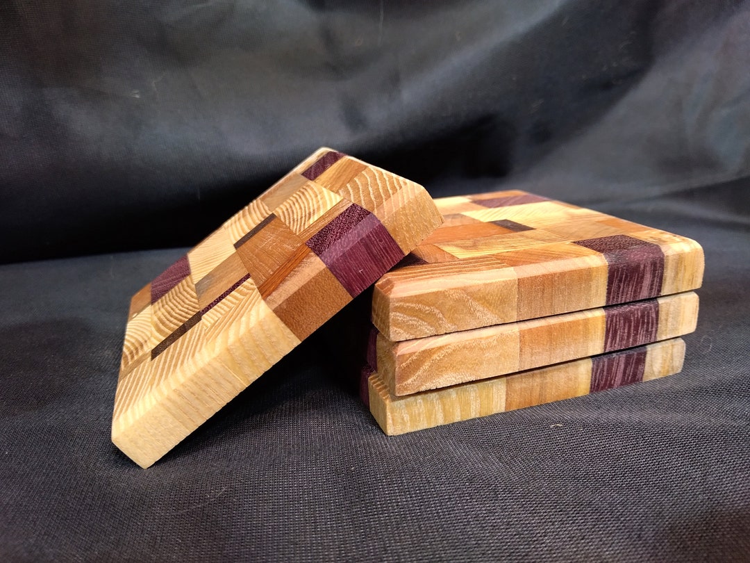 Set of 4 End Grain Coasters - Etsy