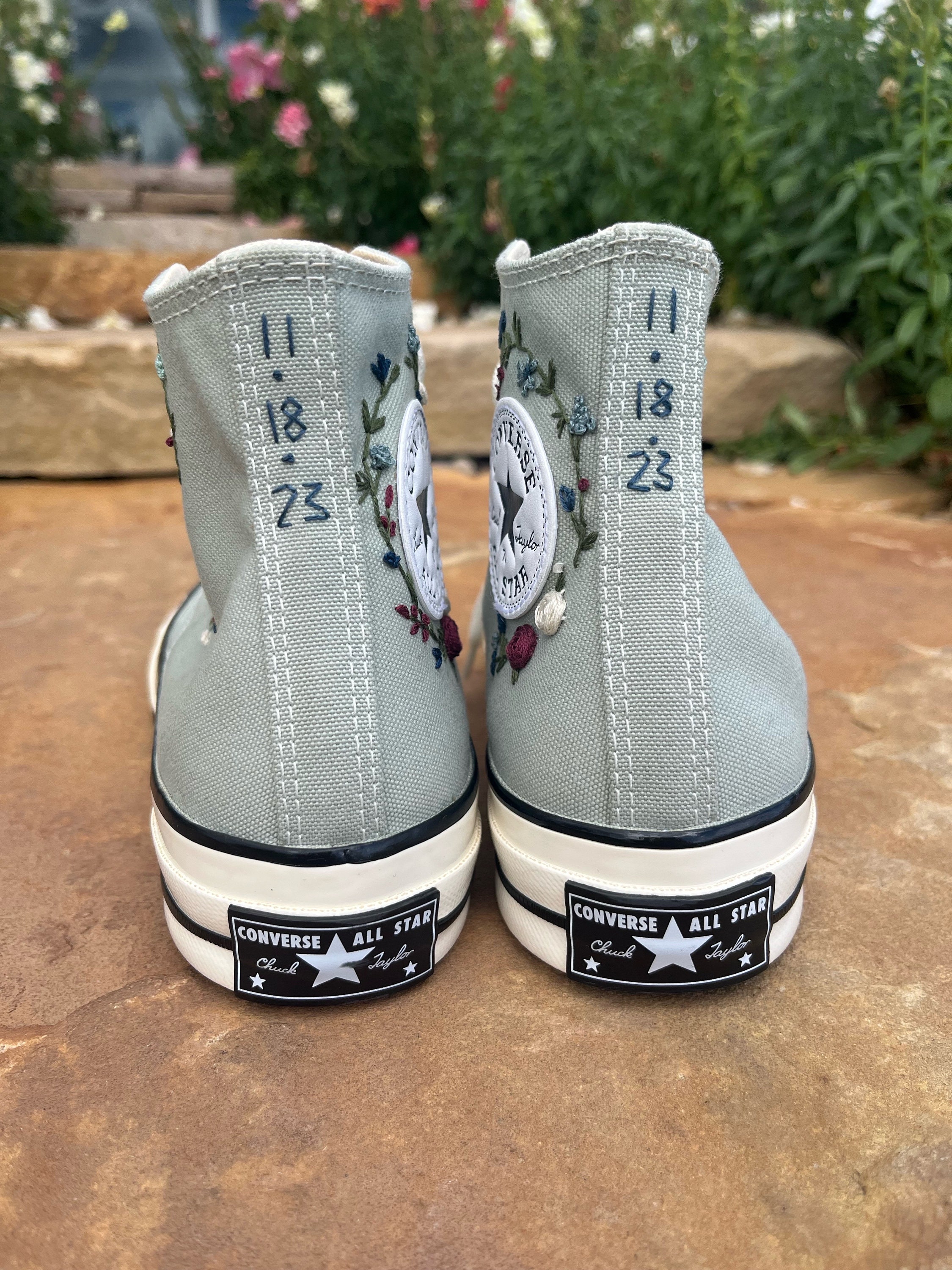 Custom Embroidered Converse shoes Embroidery - Etsy