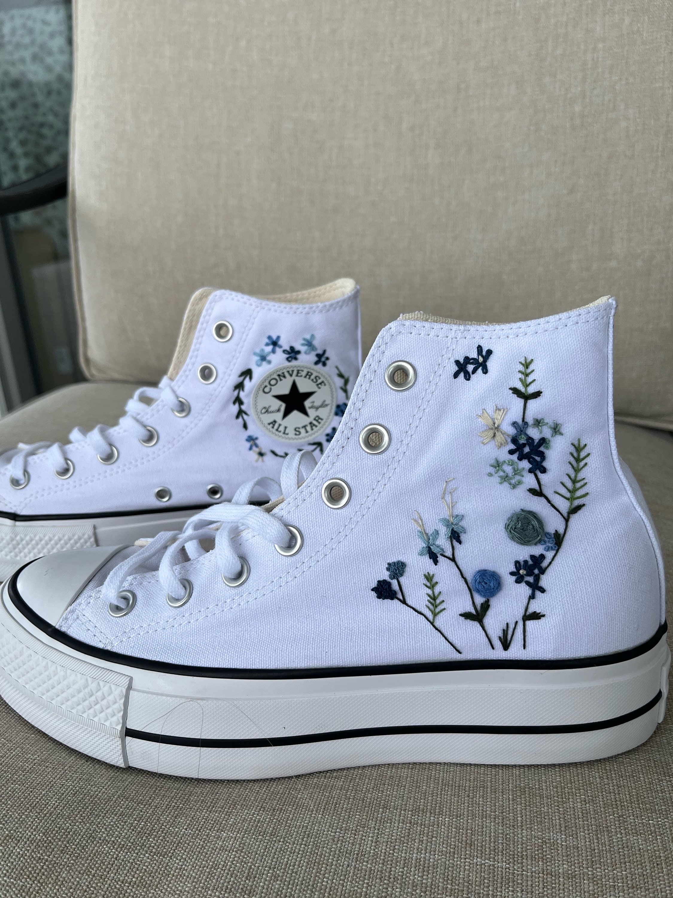 Custom Embroidered Converse shoes Embroidery - Etsy