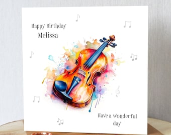 Violin Birthday Card Cello Instrument Card Music Composer - Etsy