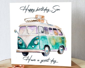 Camper Van Birthday Card - Etsy