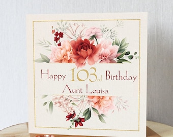 103rd Birthday Card - Etsy