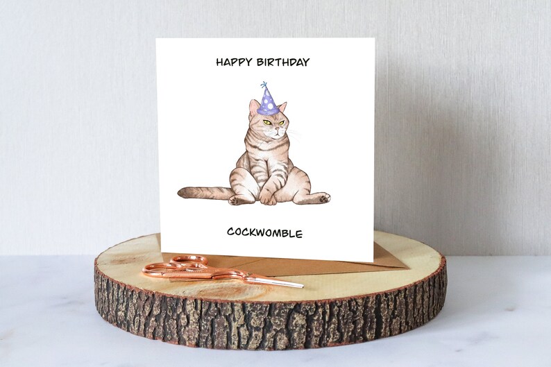 From the Cat Birthday Card. Funny, Rude, Greeting Card. Birthday. Laid ...