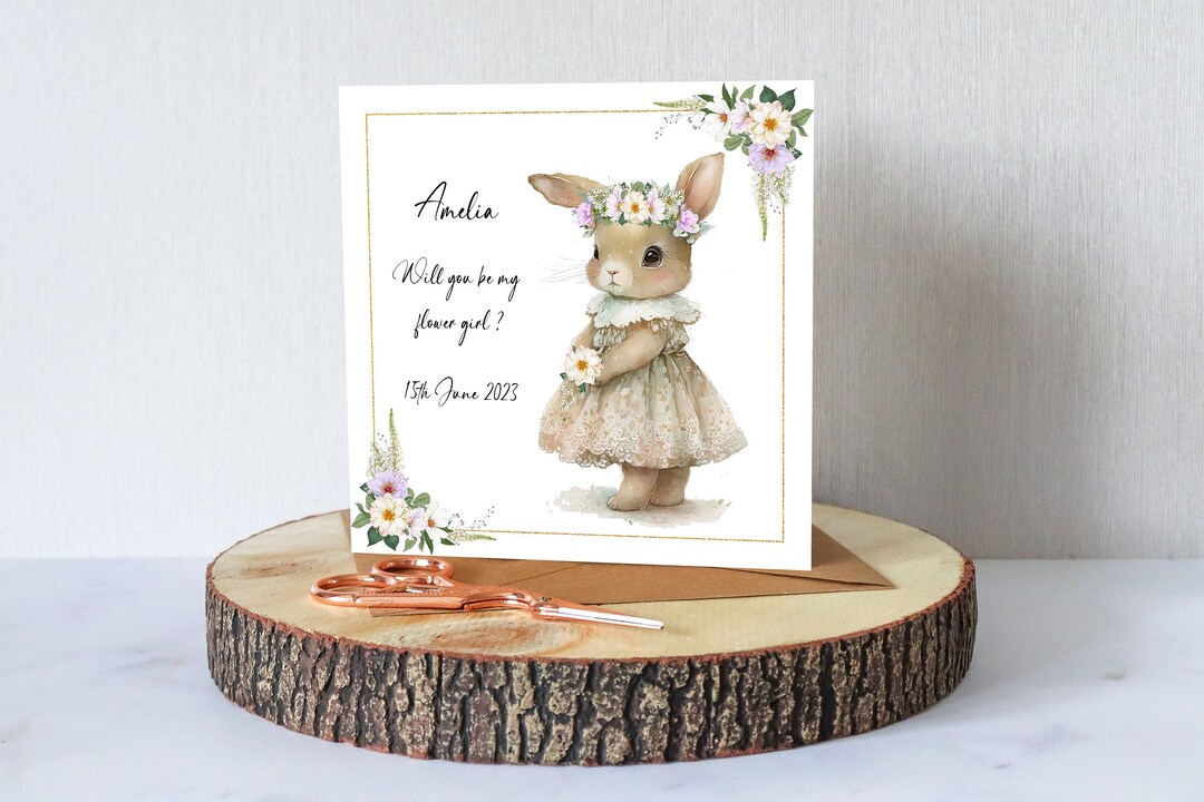 Personalised Flower Girl Wedding Card. Add Name will You My Flower Girl ...
