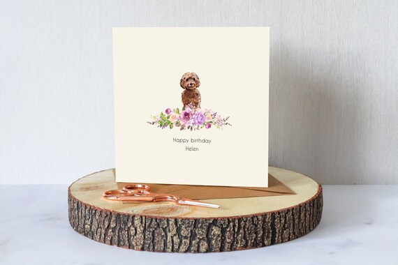 Cavapoo Dog Birthday Card. Personalised. happy Birthday add - Etsy
