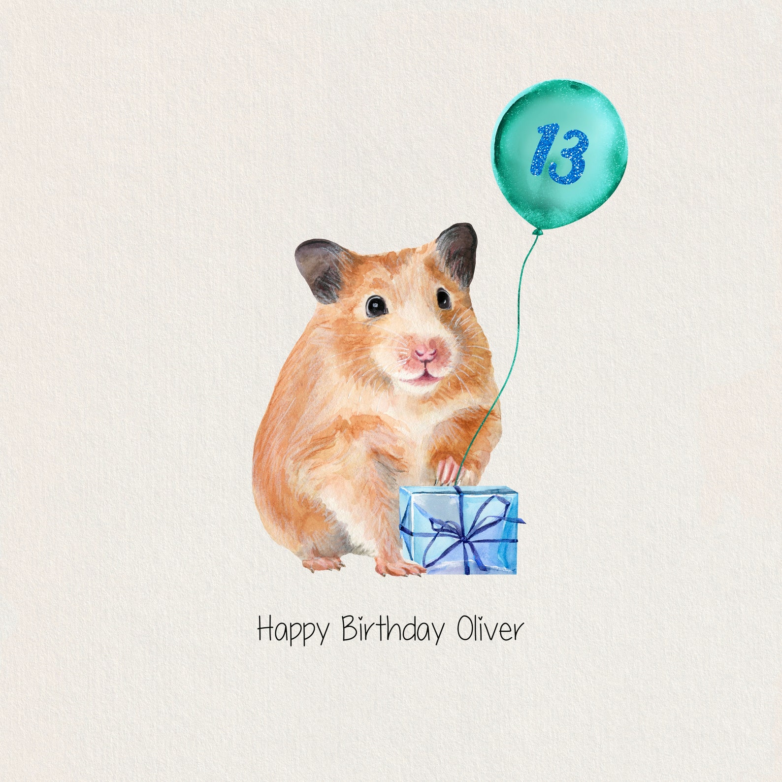 Hamster Birthday Card. Choose Pink or Blue Version. - Etsy UK