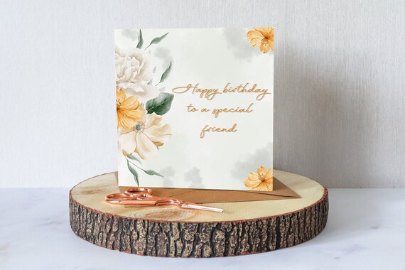 Friend Birthday Card. happy Birthday to a Special Friend. - Etsy