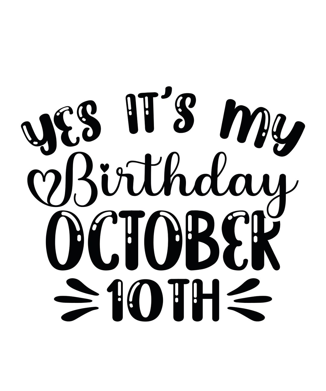 Birthday October PNG SVG PDF - Etsy