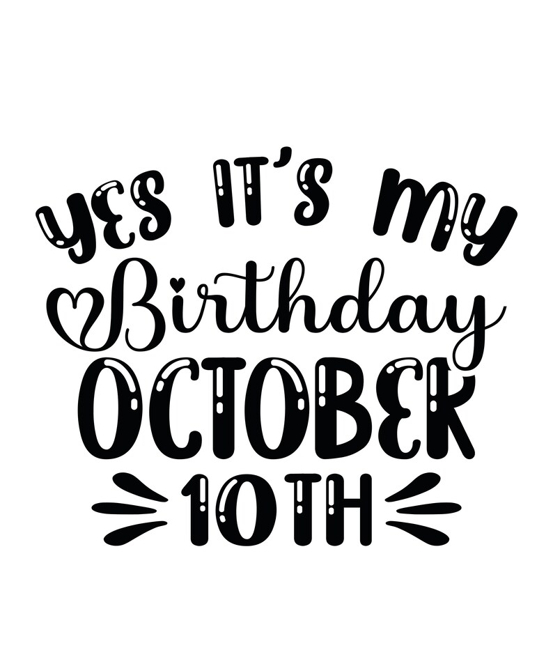 Birthday October PNG SVG PDF - Etsy