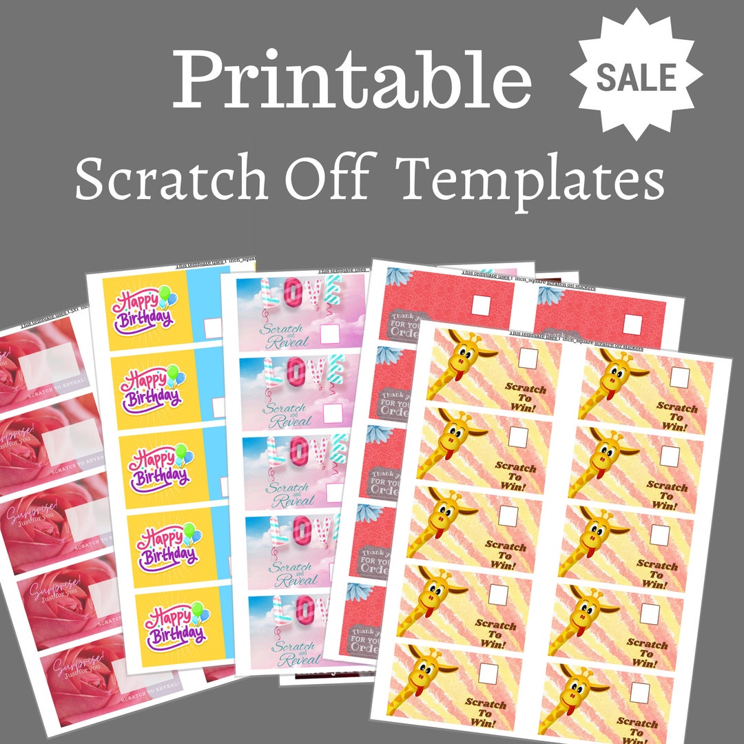 Scratch off Game-scratch off Printables- Printable Templates-print ...
