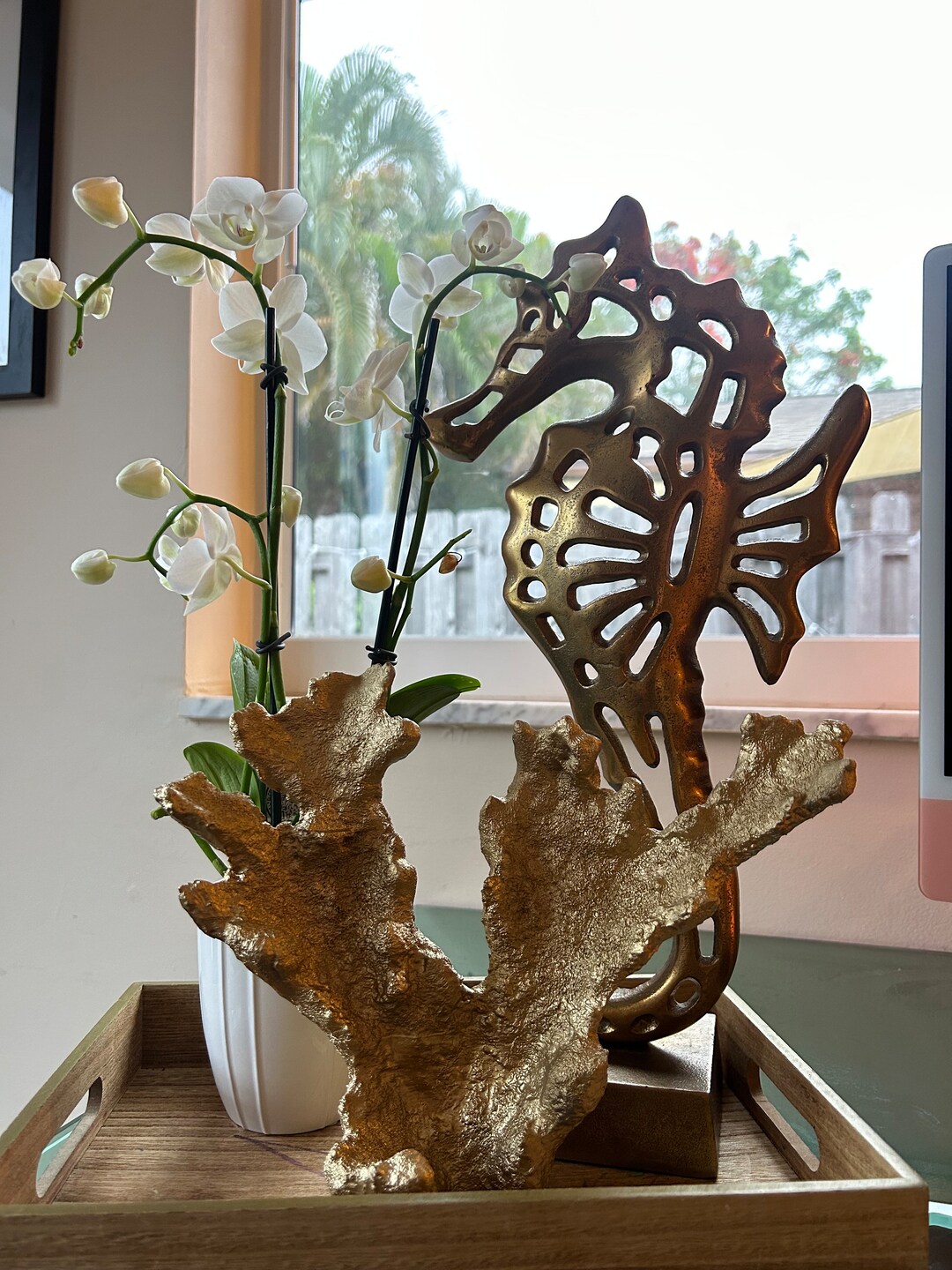 Beach Decor Gold CORAL replica Coastal Home Decor beach Wedding Ocean ...