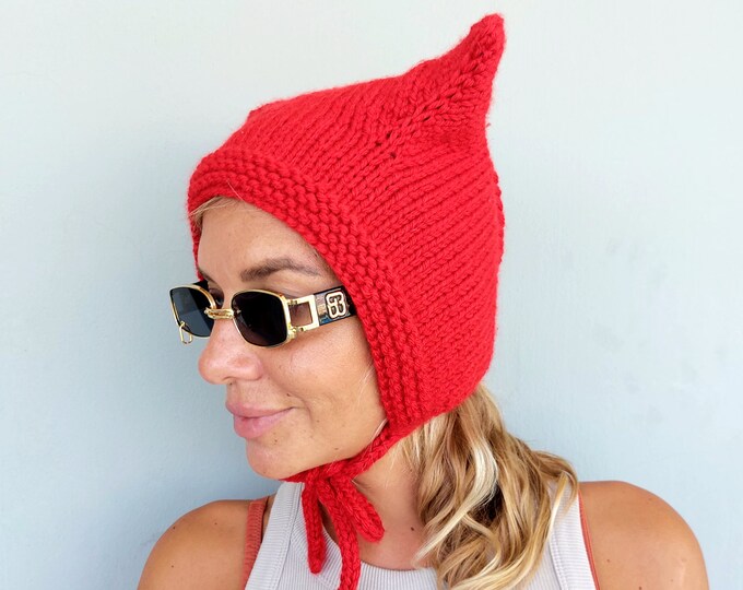 Crochet Devil Horn Beanie - Etsy