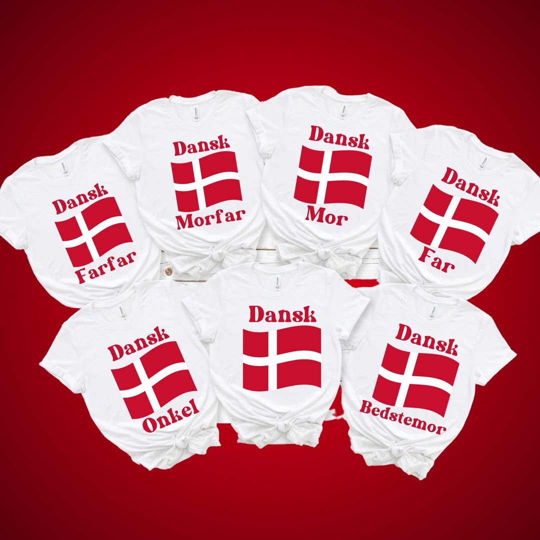 Danish Family T-shirt, Group Shirt, Custom Shirt in Danish, Dansk ...