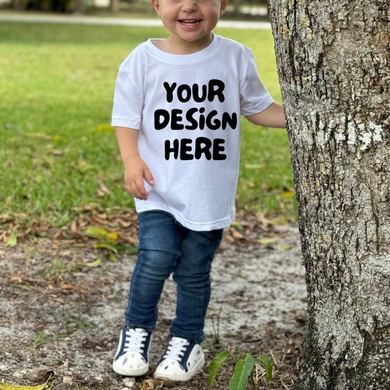 Kids Rabbit Skins 3322, Boy Tshirt Mockup, White 3322 Rabbit Skins Mock ...