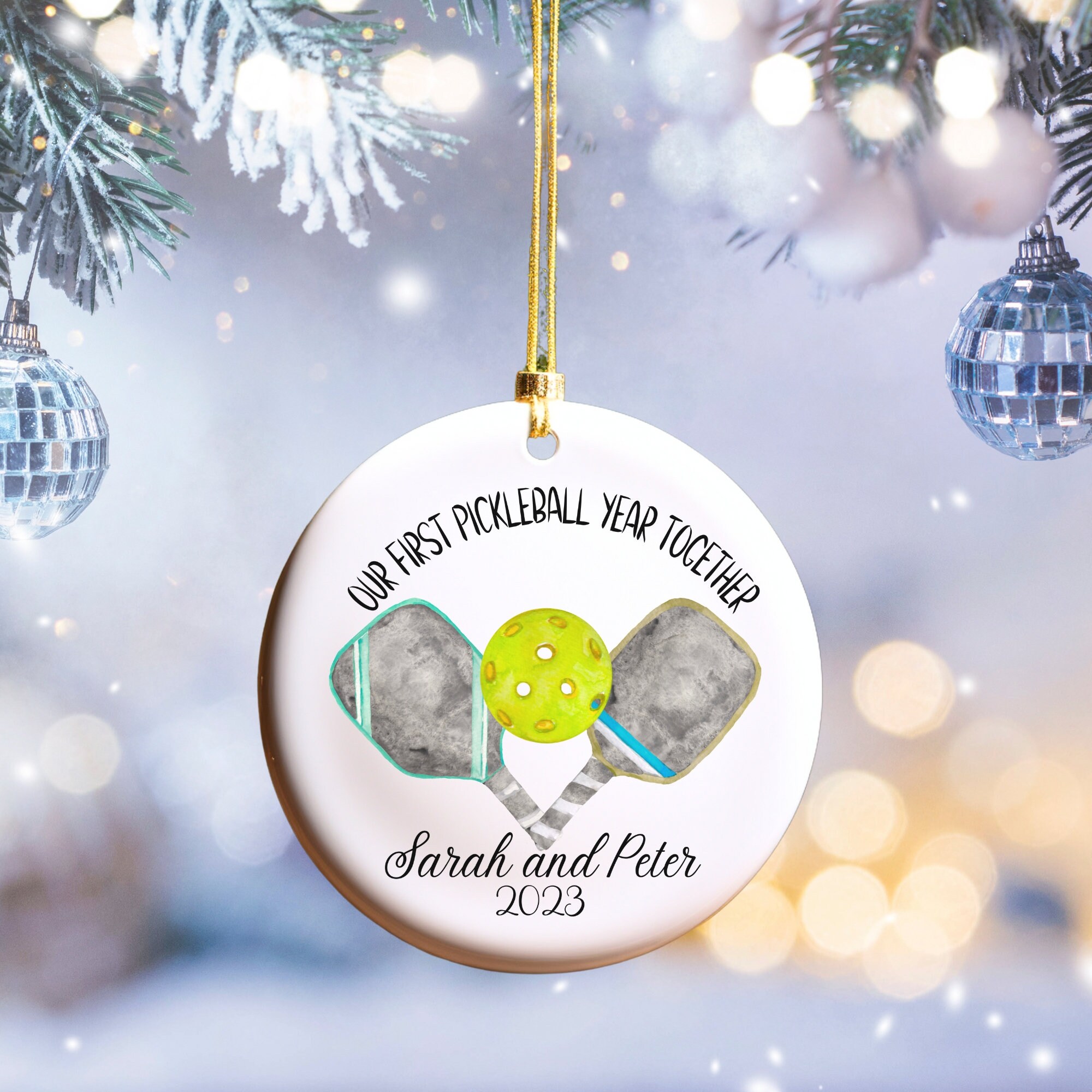 Personalized Pickleball Couples Ornament for Pickleball - Etsy