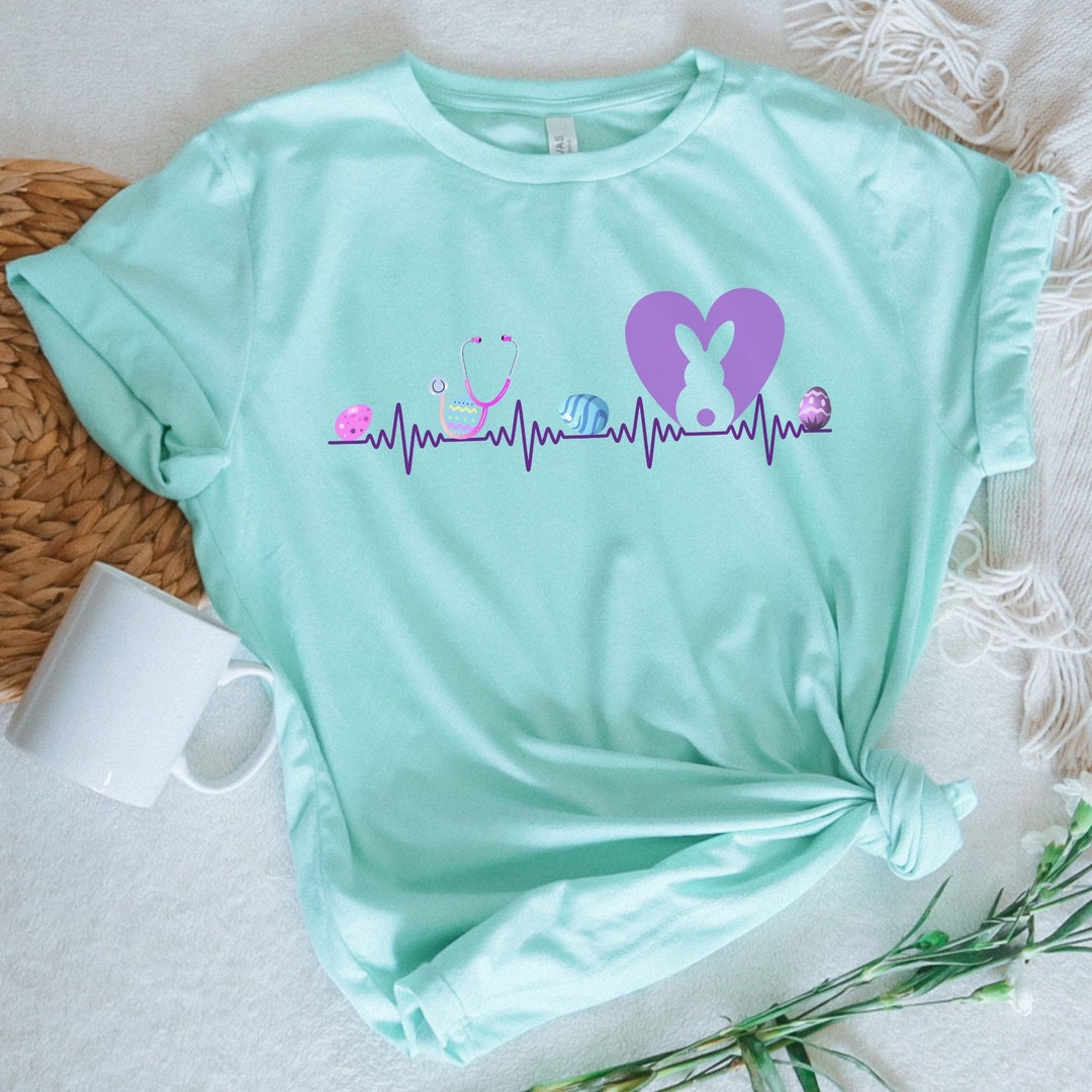 Easter Nurse Shirt Heartbeat Nurse Shirt Easter Gift for Nurse ICU ...
