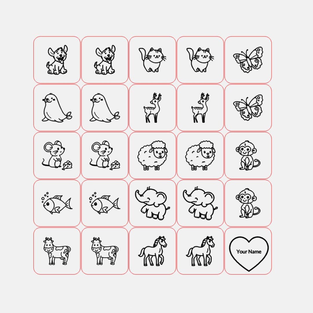 DIY Memory Game Template PDF - Memory Game for Laser Cutting or ...