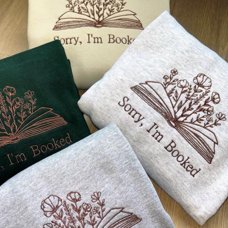 Book Nerd Embroidered - Etsy