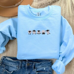 Embroidered Sheep Sweatshirt, Farm Sweater, Vintage Crewneck, Cute ...