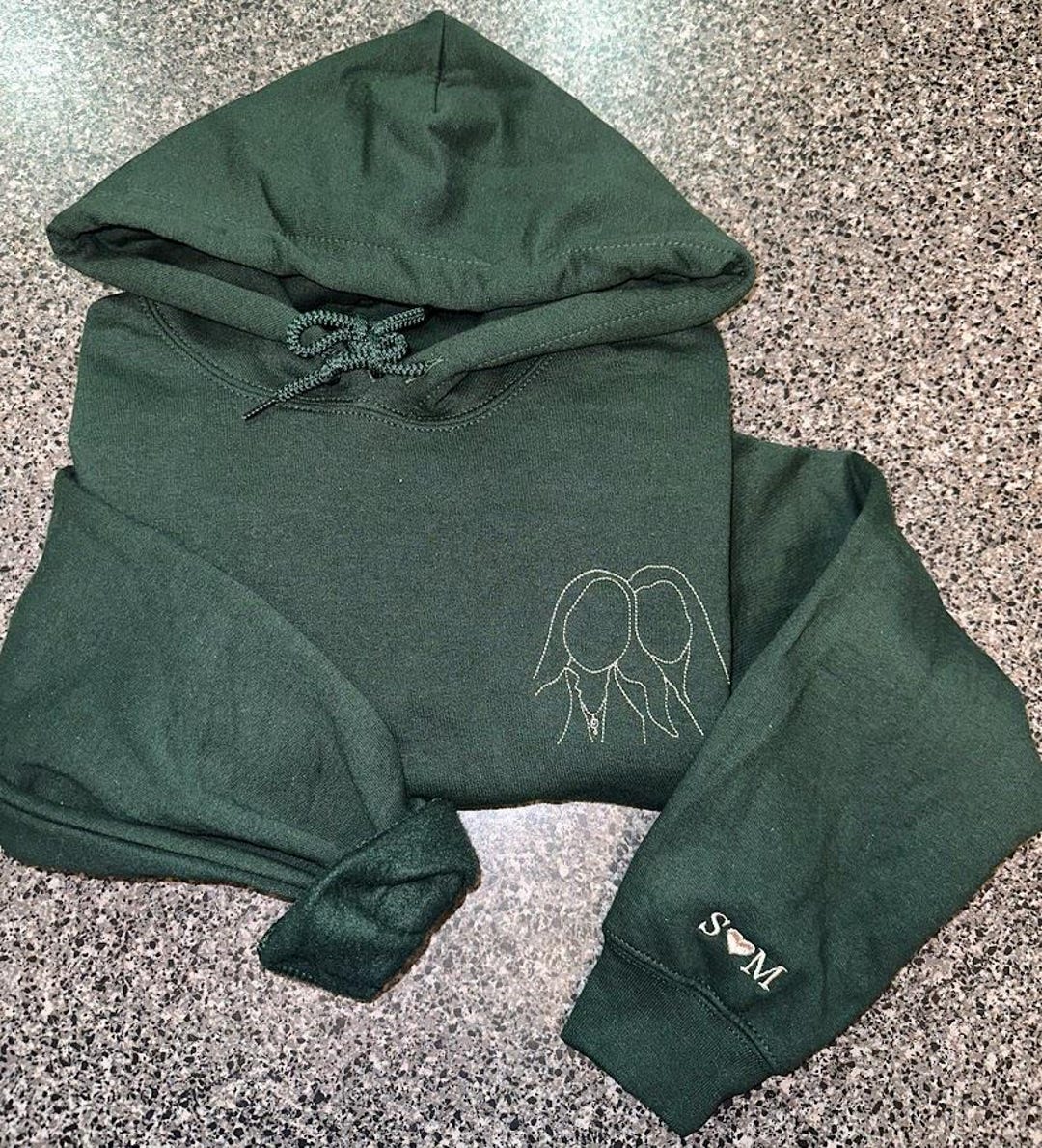 Embroidered|custom Outline From Photo, Sleeve Initial Sweatshirt ...