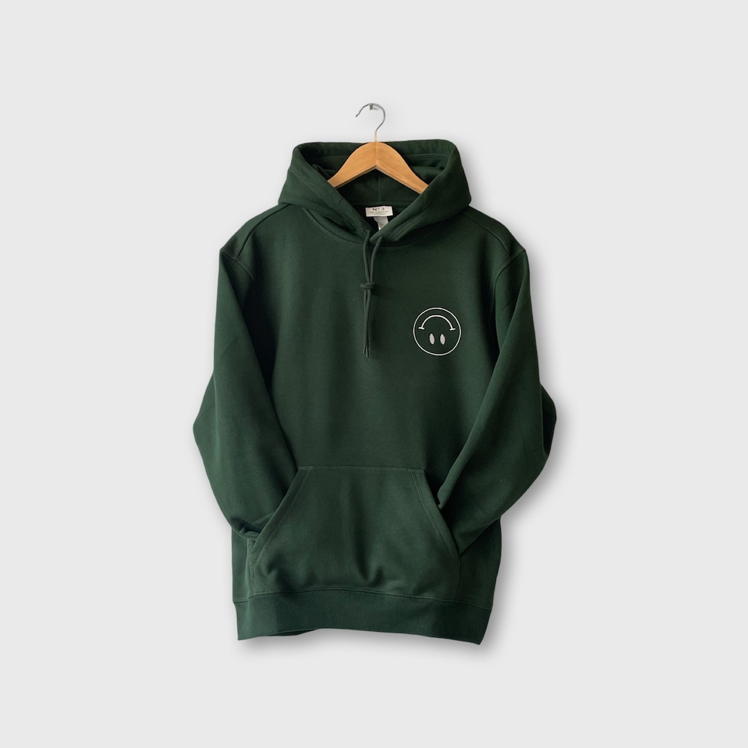 Upside Down Happy Face Embroidered Hoodie - Smiley Face Sweatshirt ...