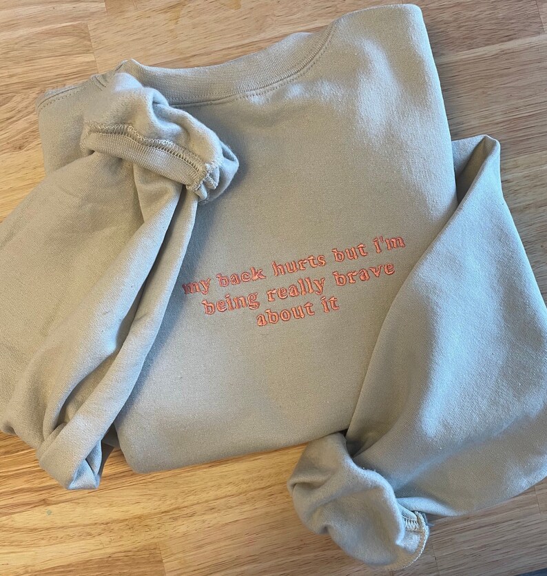 My Back Hurts But Embroidered Sweatshirt Embroidered - Etsy