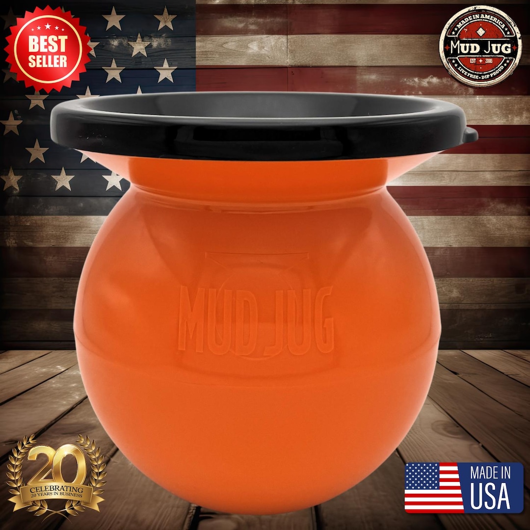 Mud Jug Classic Orange Portable Spittoon – Spill Resistant, Durable ABS ...