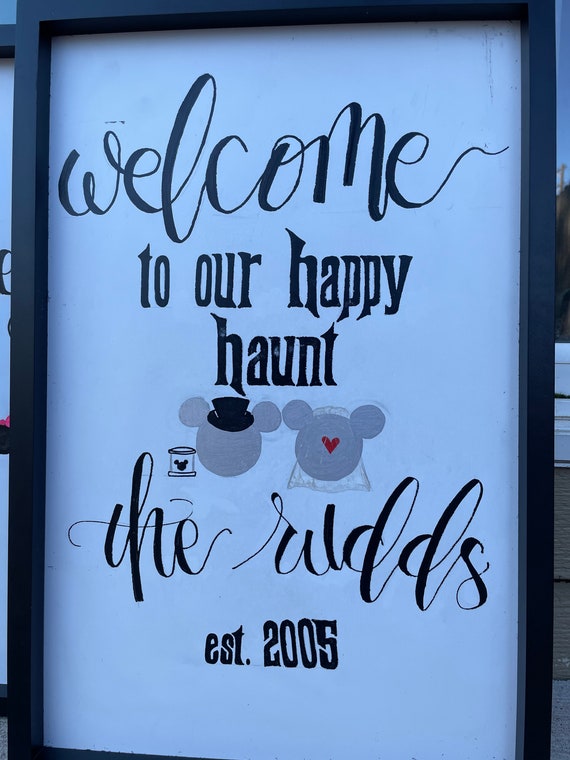 Custom Disney Haunted Mansion Family Sign Mickey Minnie Hatbox - Etsy