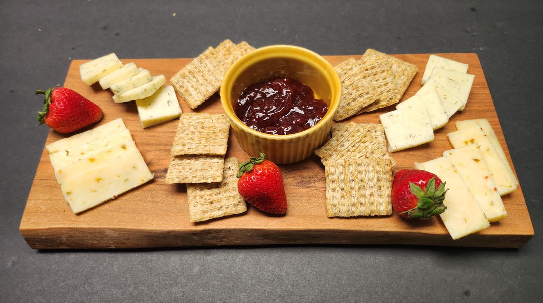 Cherry Wood Handmade Charcuterie Board Simple Live Edge Appetizer ...