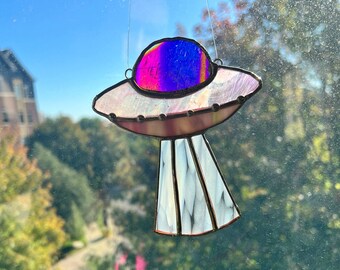 Stained Glass Suncatcher Spaceship - Etsy