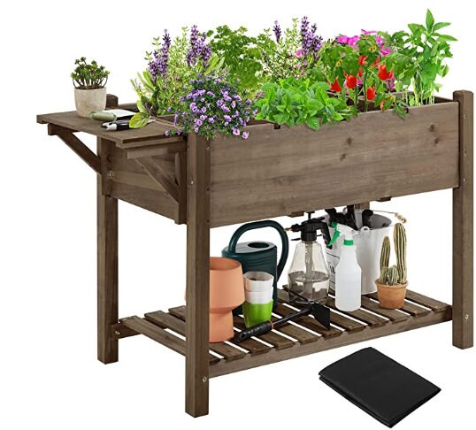 Sturdy Raised Garden Bed Elevated Wood Planter Box Stand With - Etsy