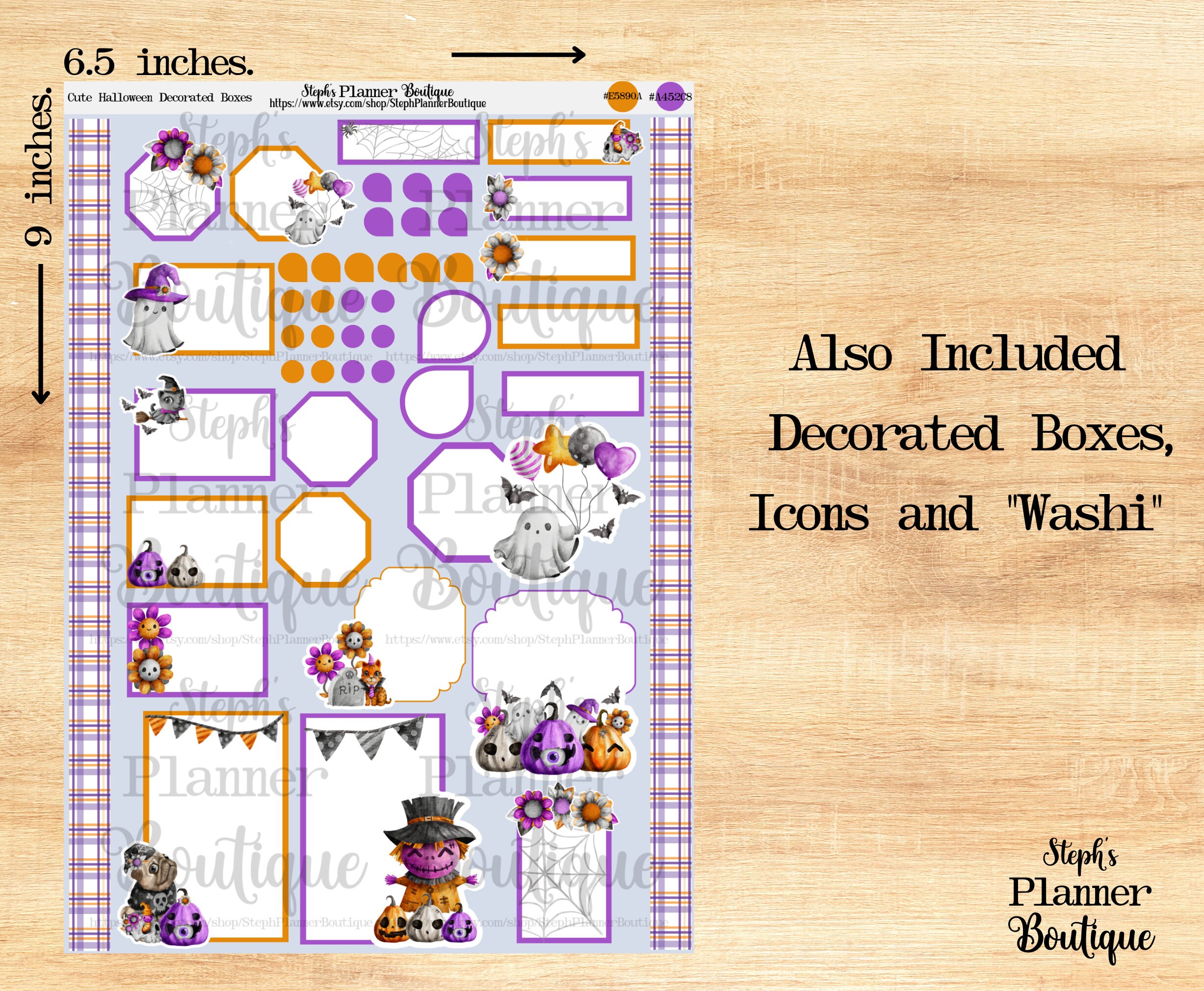 Cute Halloween Printable Planner Stickers, Planner Printable, Digital ...
