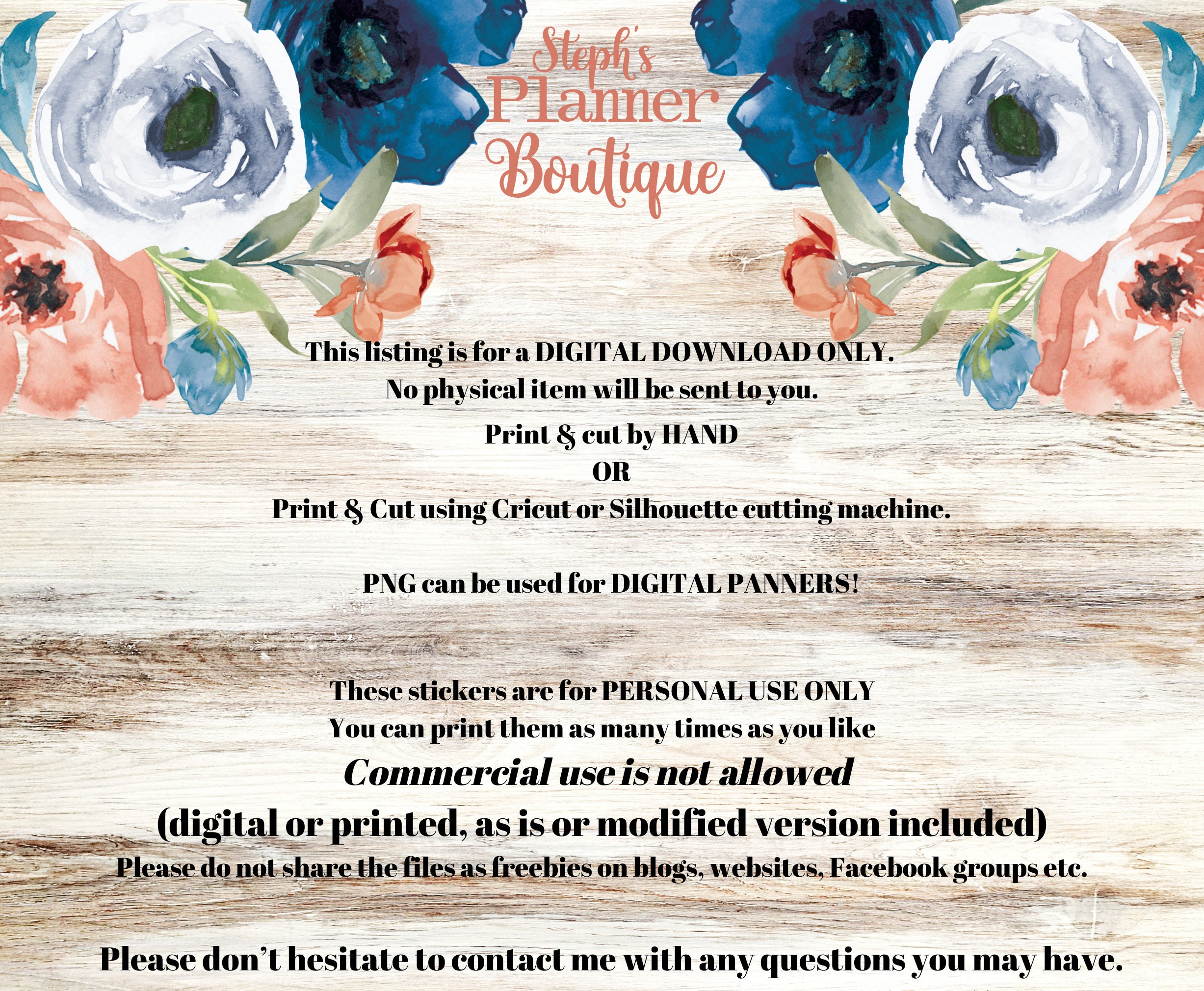 Tropical Floral Printable Planner Stickers Kit, Hibiscus Printable ...