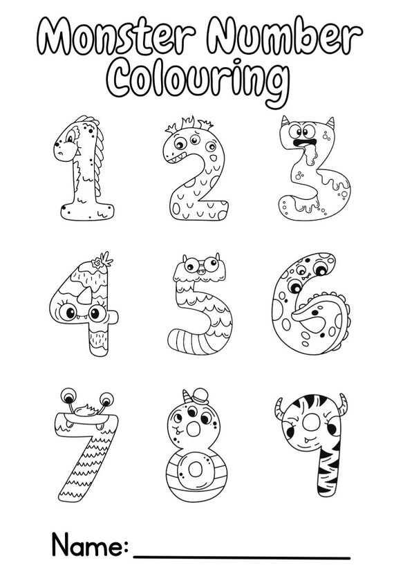 Number Monsters Colouring Book for Toddlers | Etsy