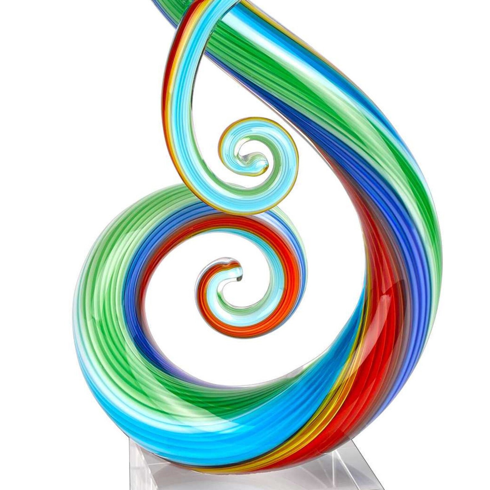 11" Multicolor Art Glass Note Centerpiece on Crystal Base - Etsy