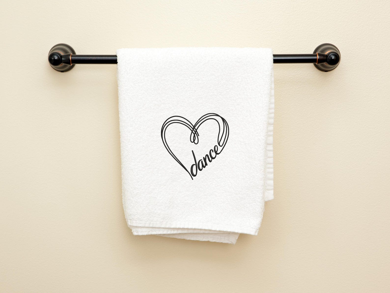 Dance Heart Machine Embroidery Design for Dancers, Elegant Script ...