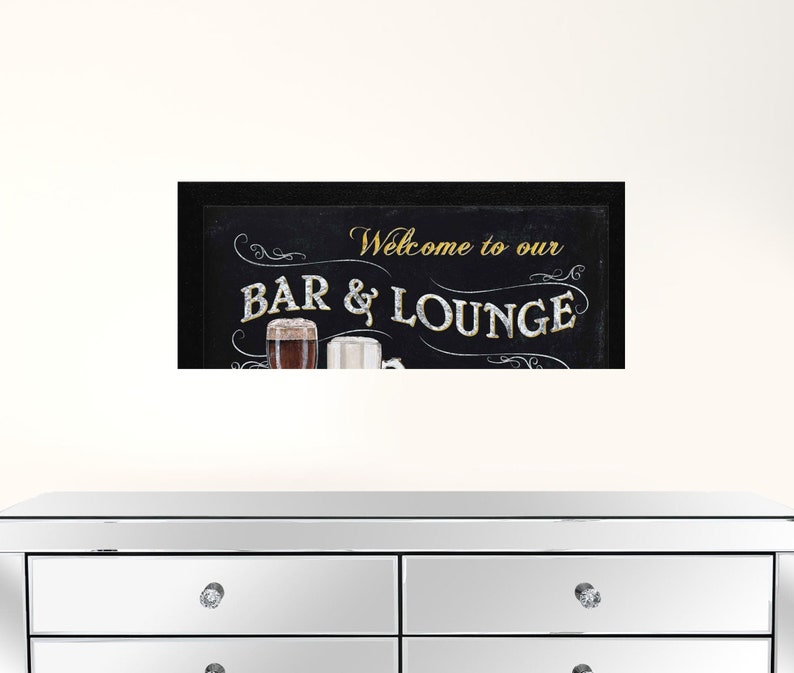 20 X 14" Welcome to Our Bar | Black Framed Print Wall Art - Etsy